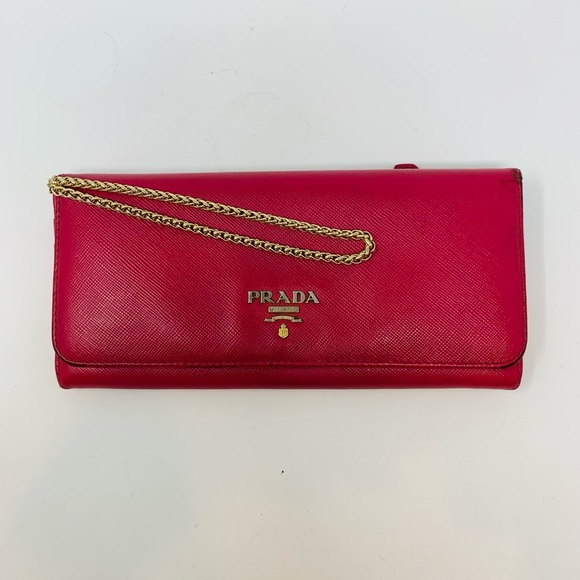 Prada | Bags | Prada Red Wallet | Poshmark